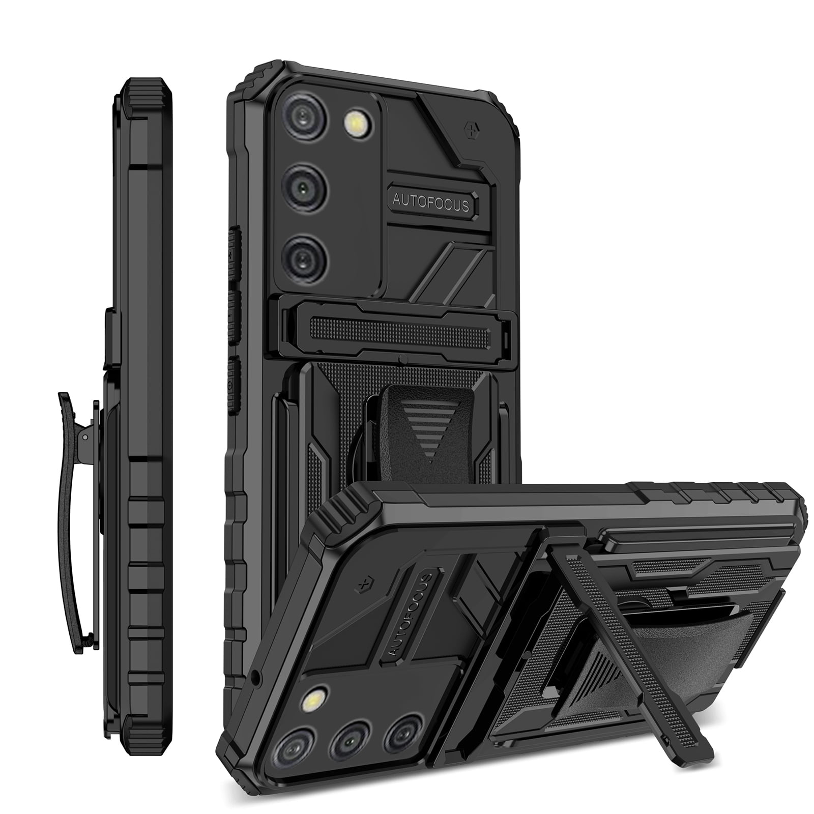 For Samsung A03s Case with Belt Clip Holster, Heavy Duty Military Grade ...