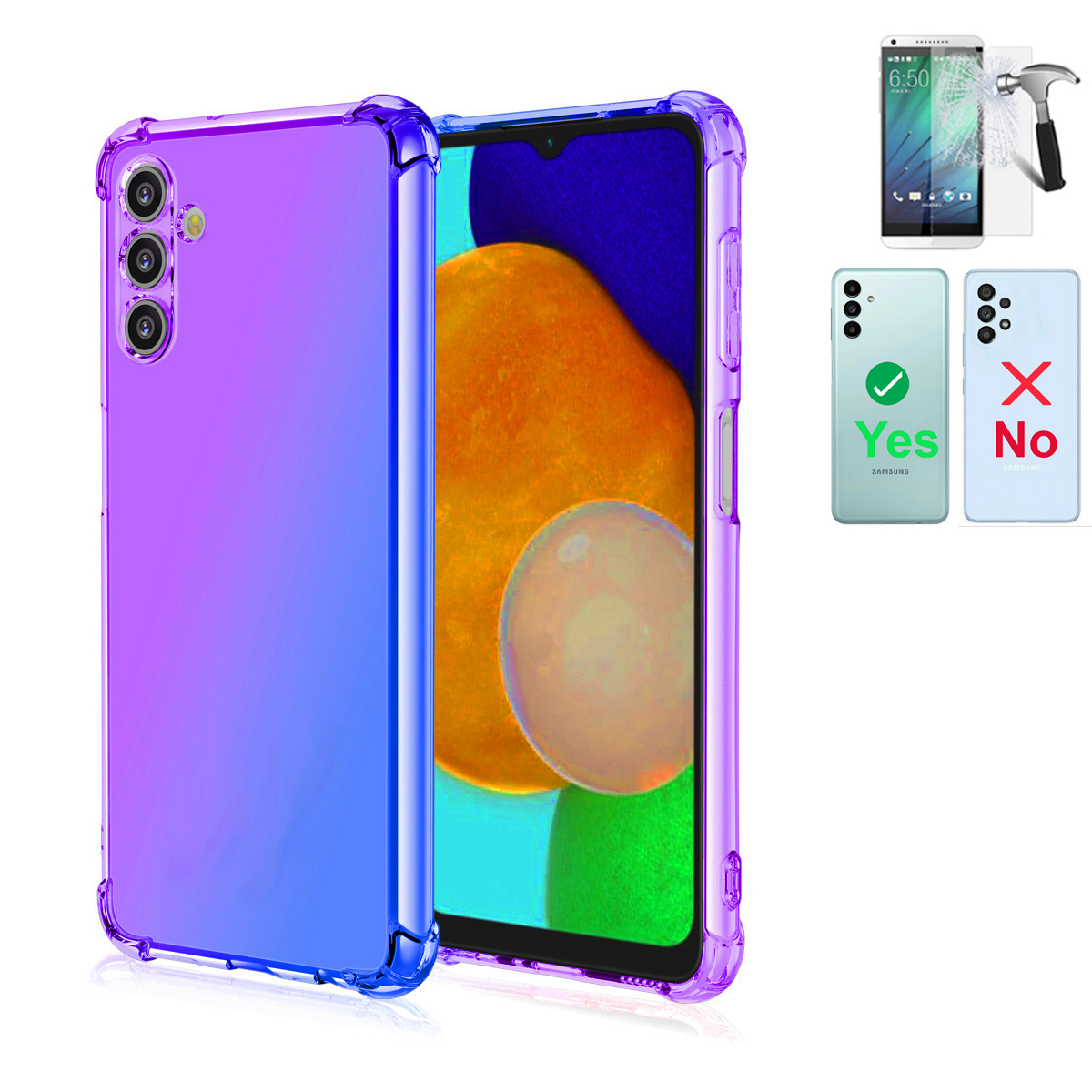 For Samsung A13 5G Case with Screen Protector, Shock Proof Slim ...