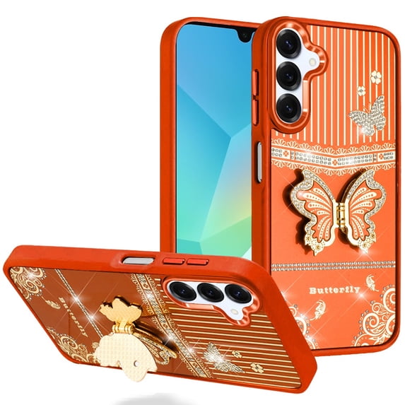 For Samsung A16 5G Splendid Glitter Butterfly Design Stand with ...
