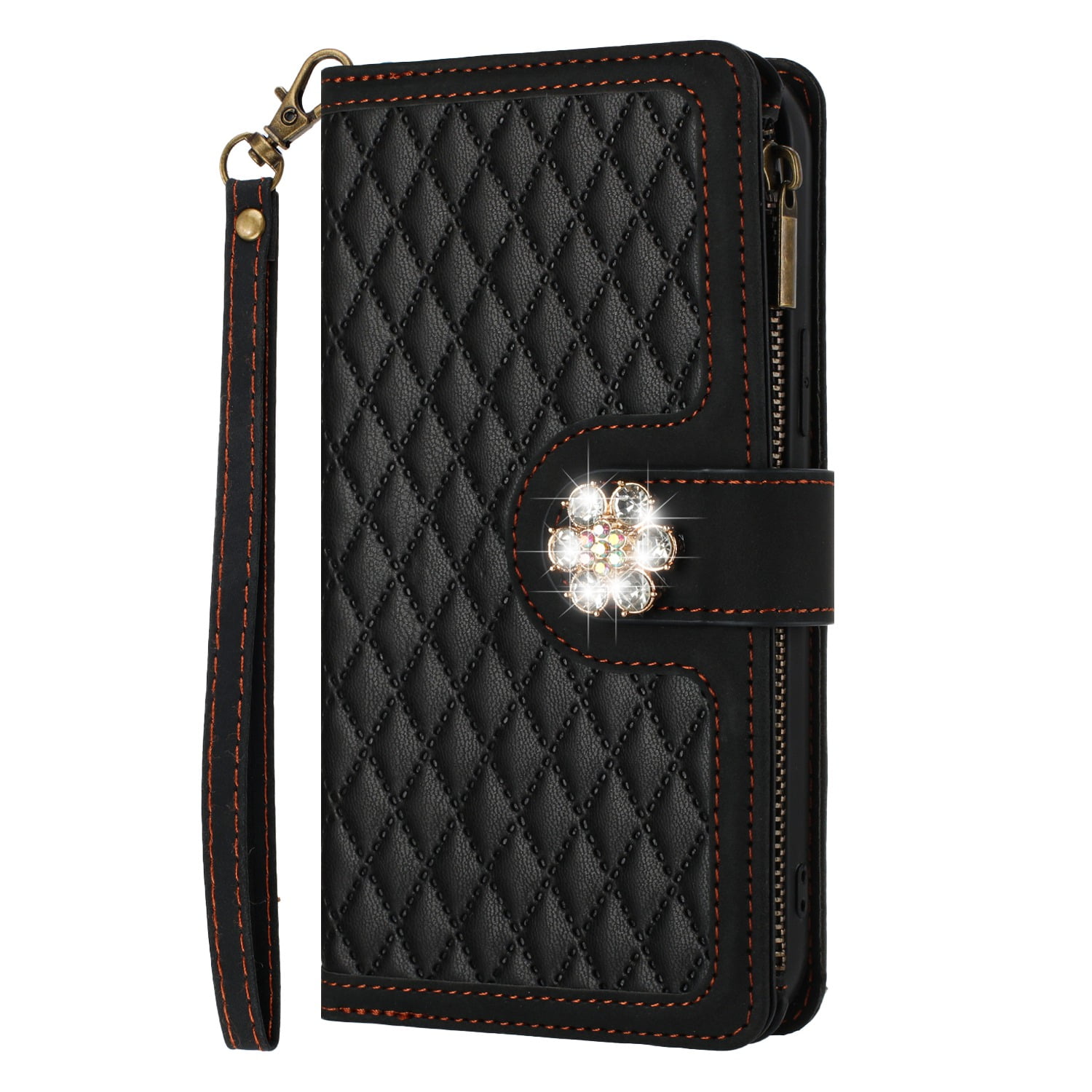 For Samsung A25 5G Jewel Wallet Design with Stitched PU Leather ID Card ...