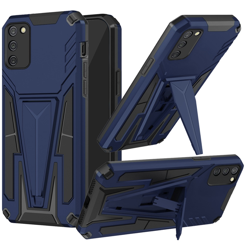For Samsung Galaxy A02S Heavy Duty Protection Hybrid Built-in Kickstand ...