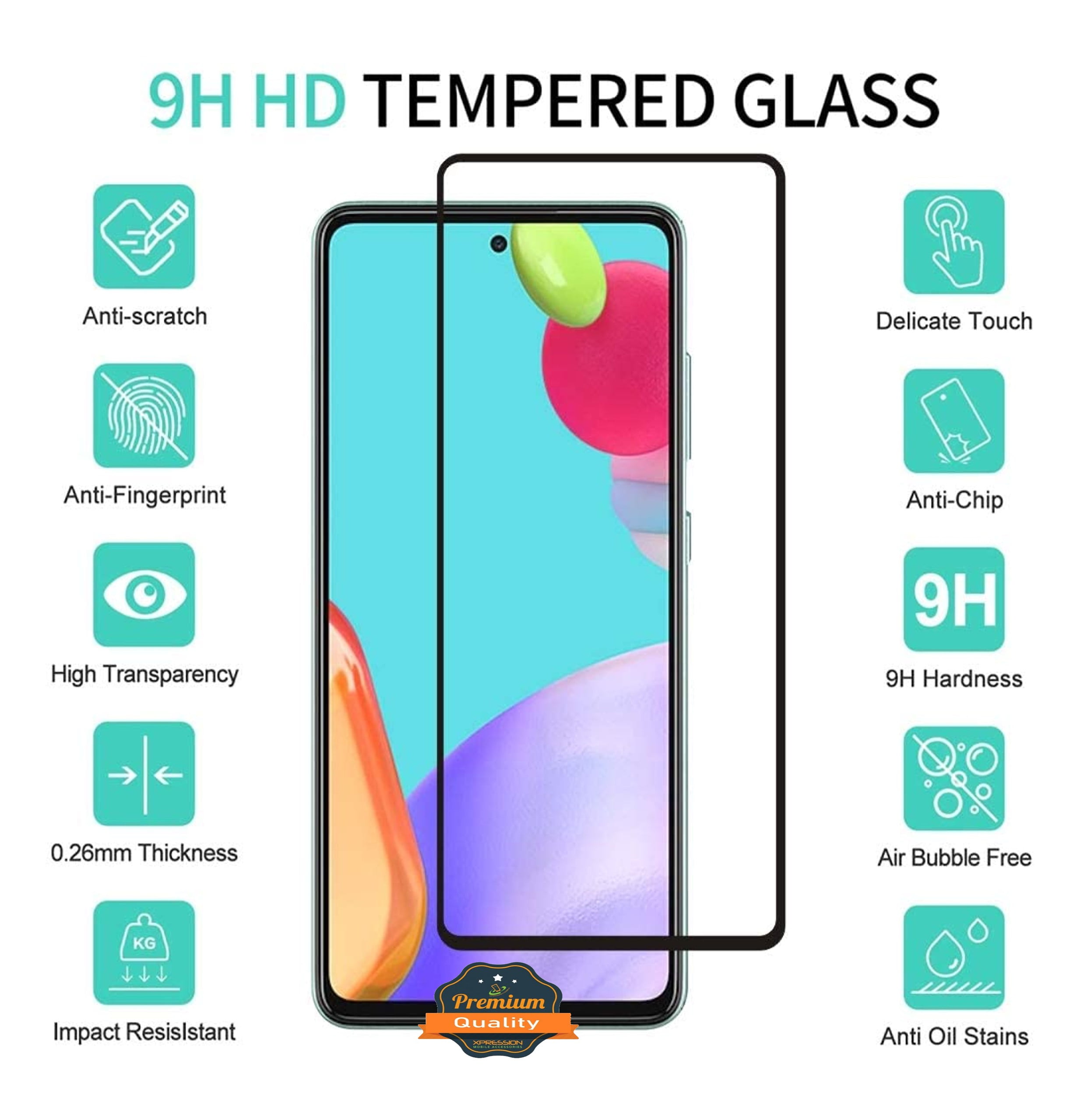 For Samsung Galaxy A03S Tempered Glass Screen Protector Full Cover Anti ...