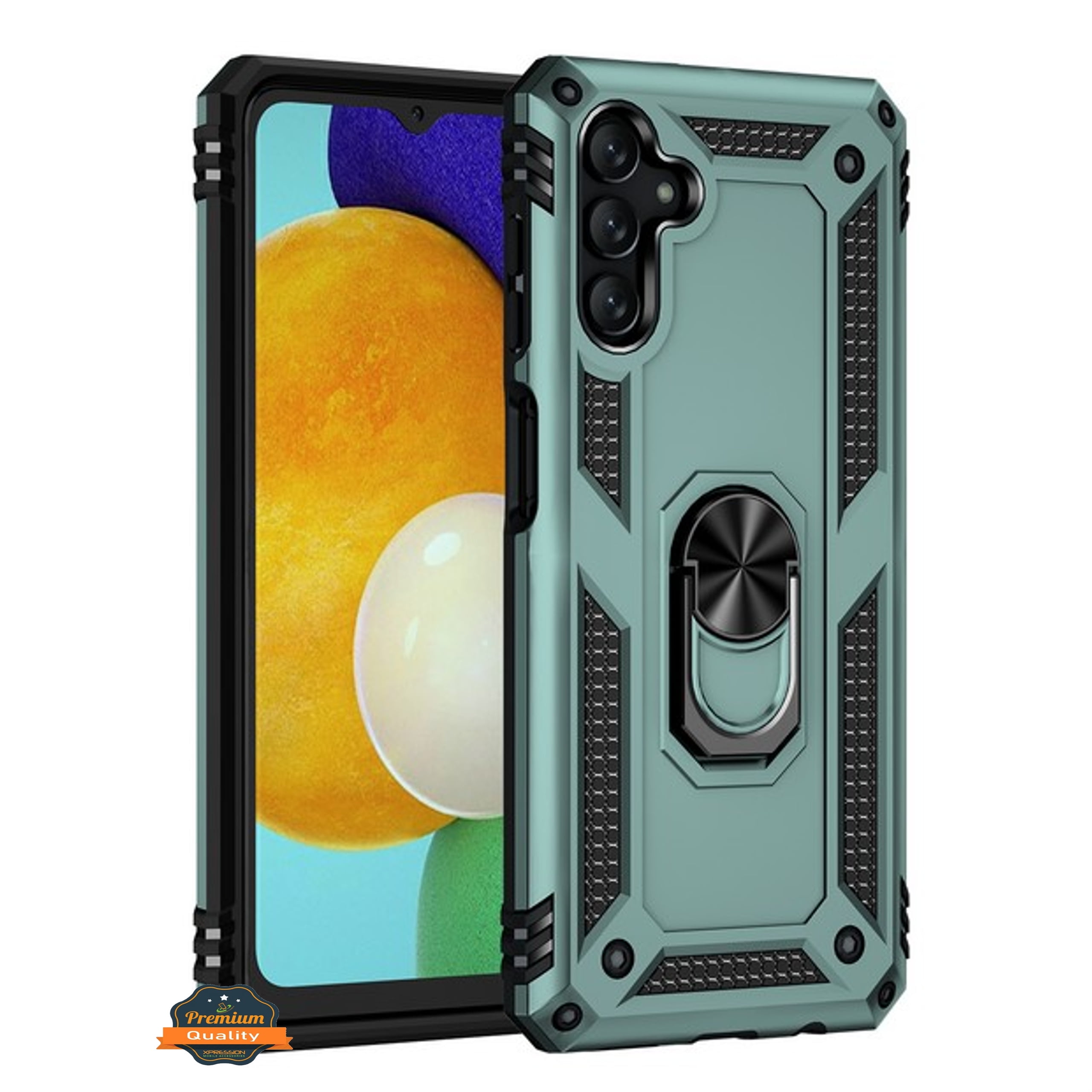 For Samsung Galaxy A04S Shockproof Hybrid Dual Layer PC TPU with Ring ...