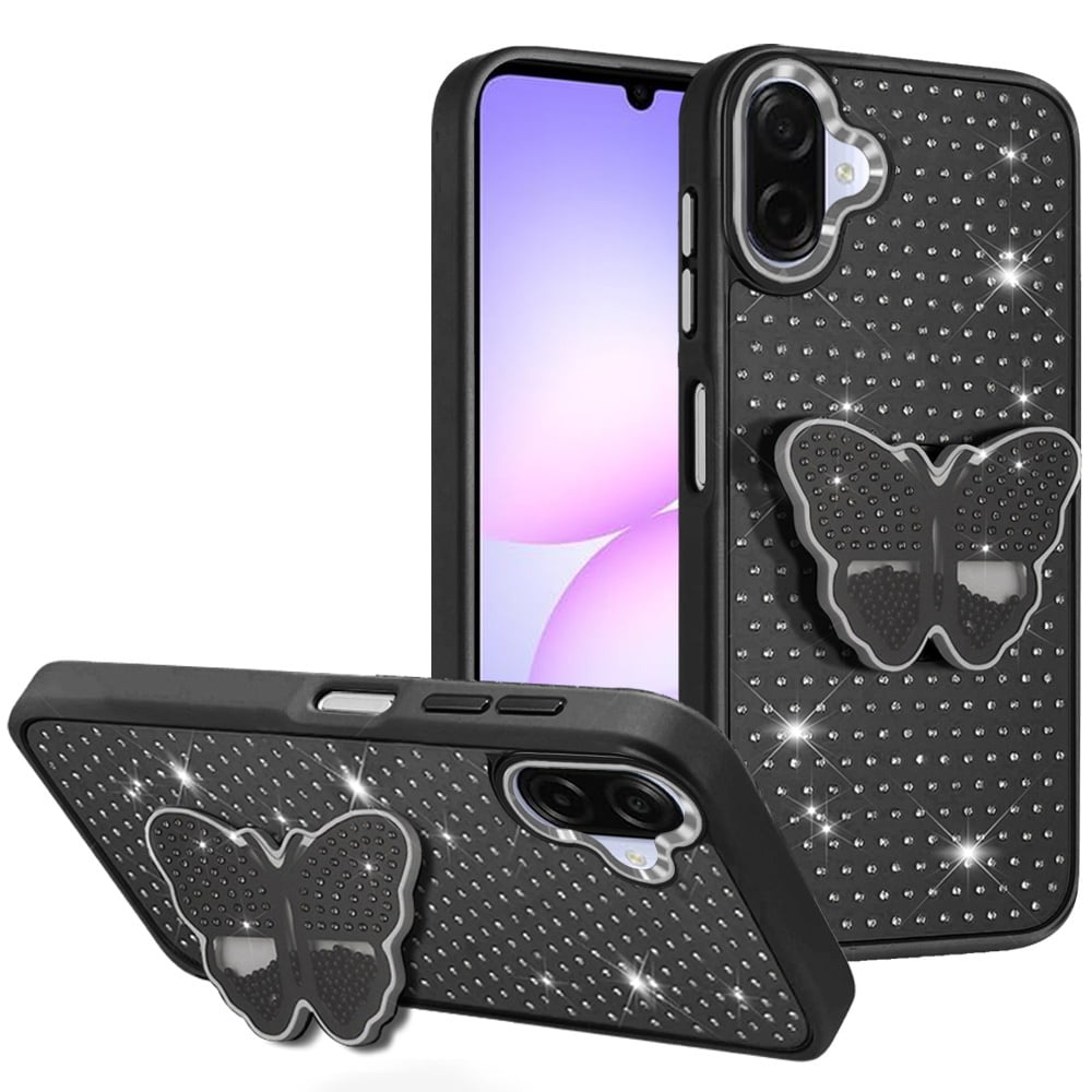 For Samsung Galaxy A07 Butterfly Moveable Grip Stand With Small ...