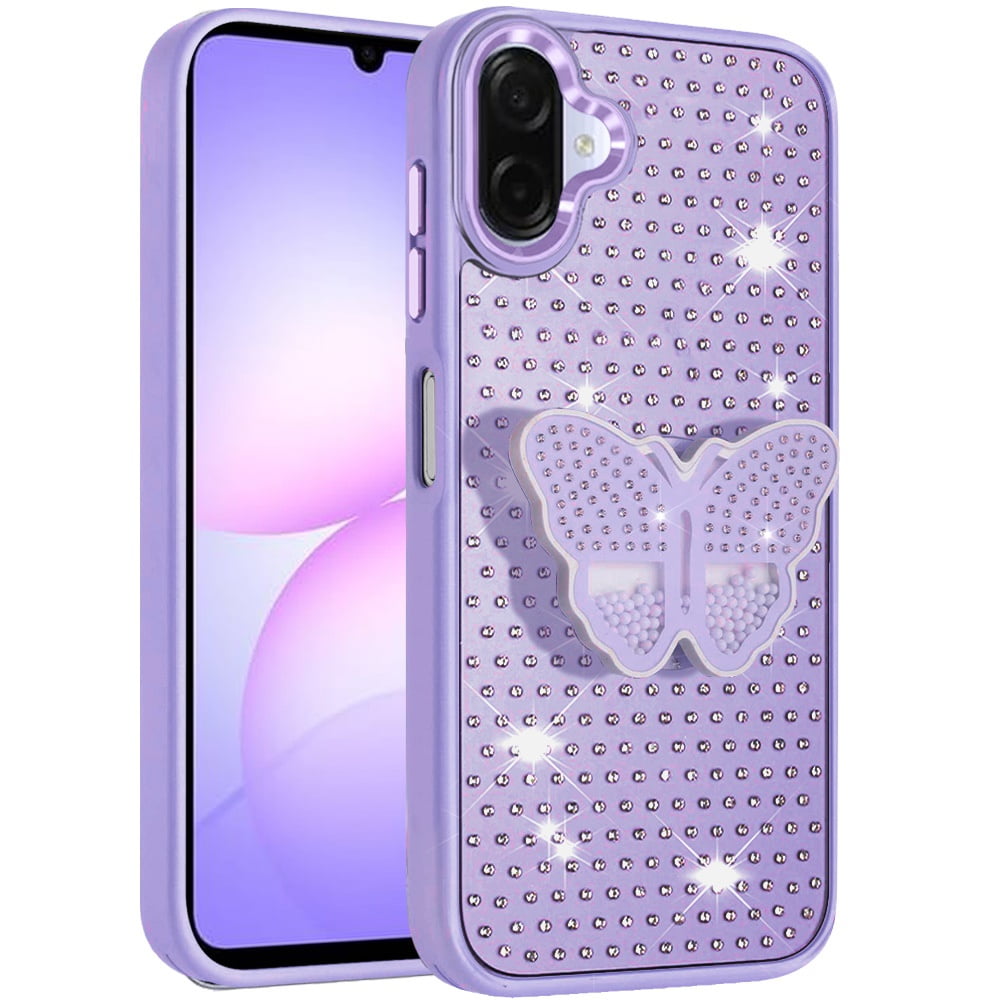 For Samsung Galaxy A07 Butterfly Moveable Grip Stand With Small ...
