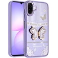 For Samsung Galaxy A07 Glitter Butterfly Case with 3D Stand Sparkle ...