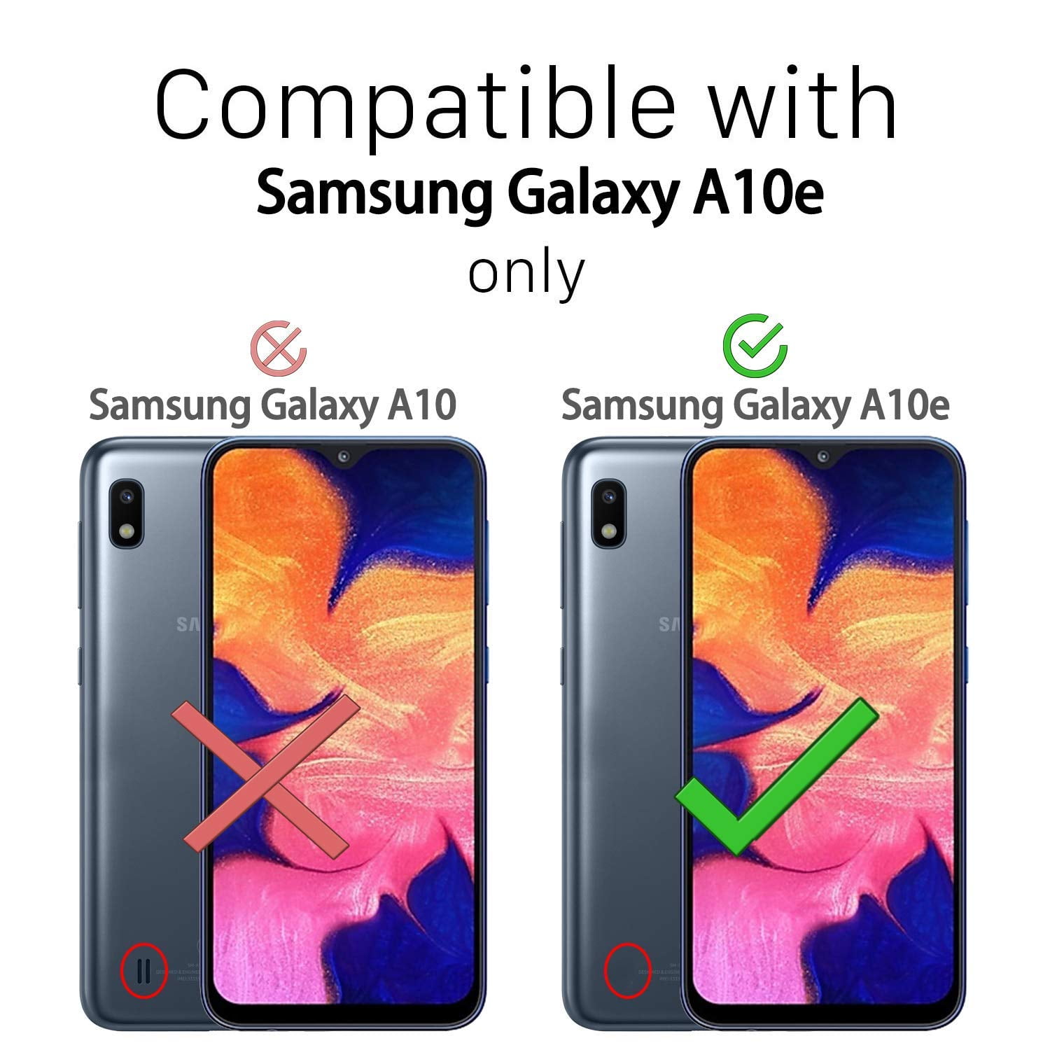 For Samsung Galaxy A10 With Tempered Glass Screen Protector, Rugged ...