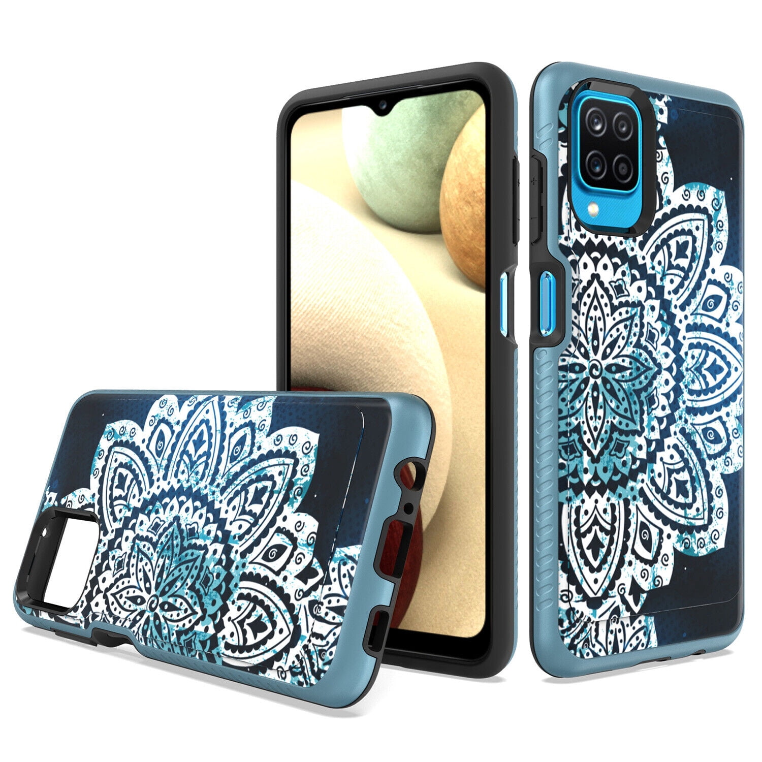 For Samsung Galaxy A12 S127DL SM-A125 Brushed Hybrid Phone Cover Case ...