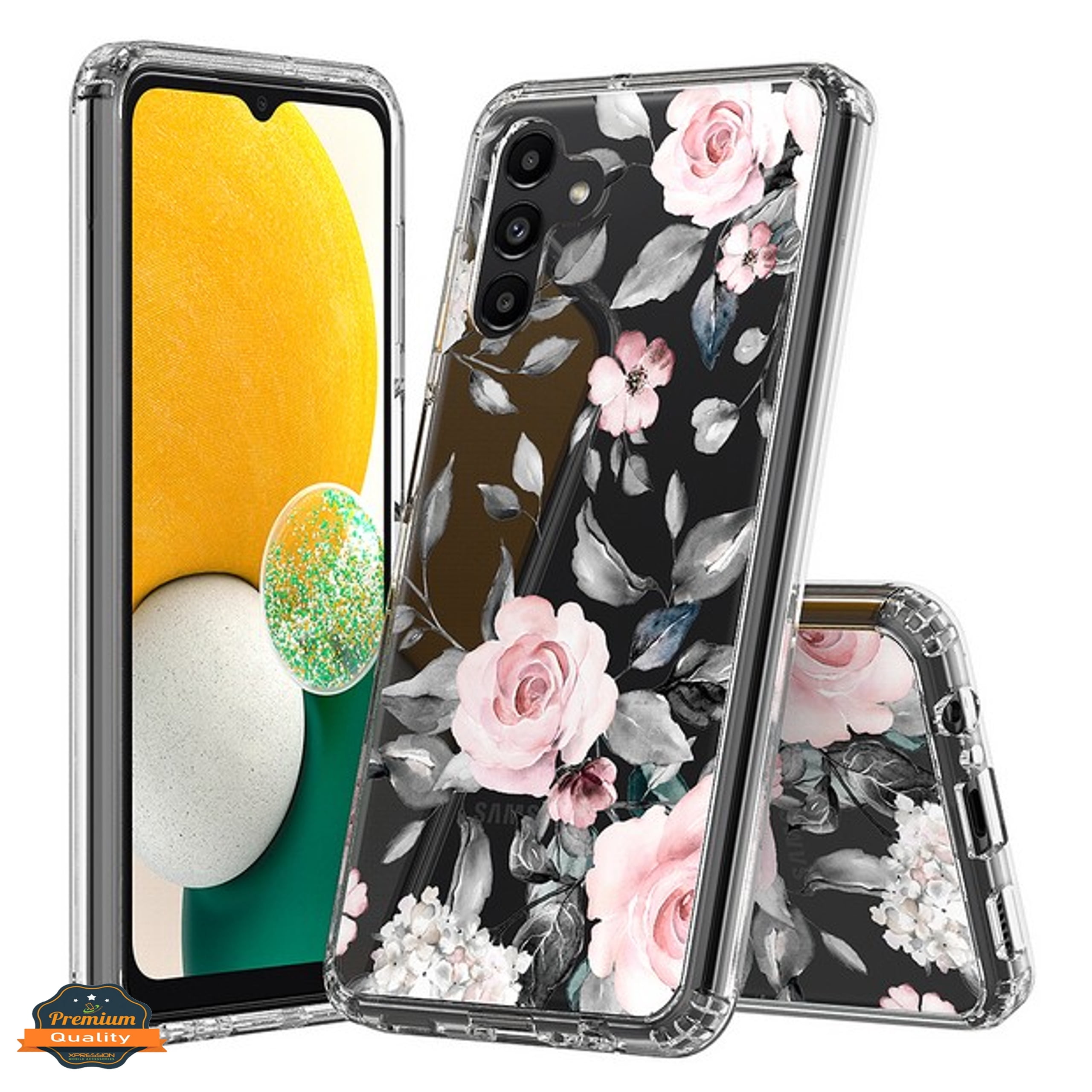 For Samsung Galaxy A13 5G Floral Patterns Design Transparent TPU Shock ...