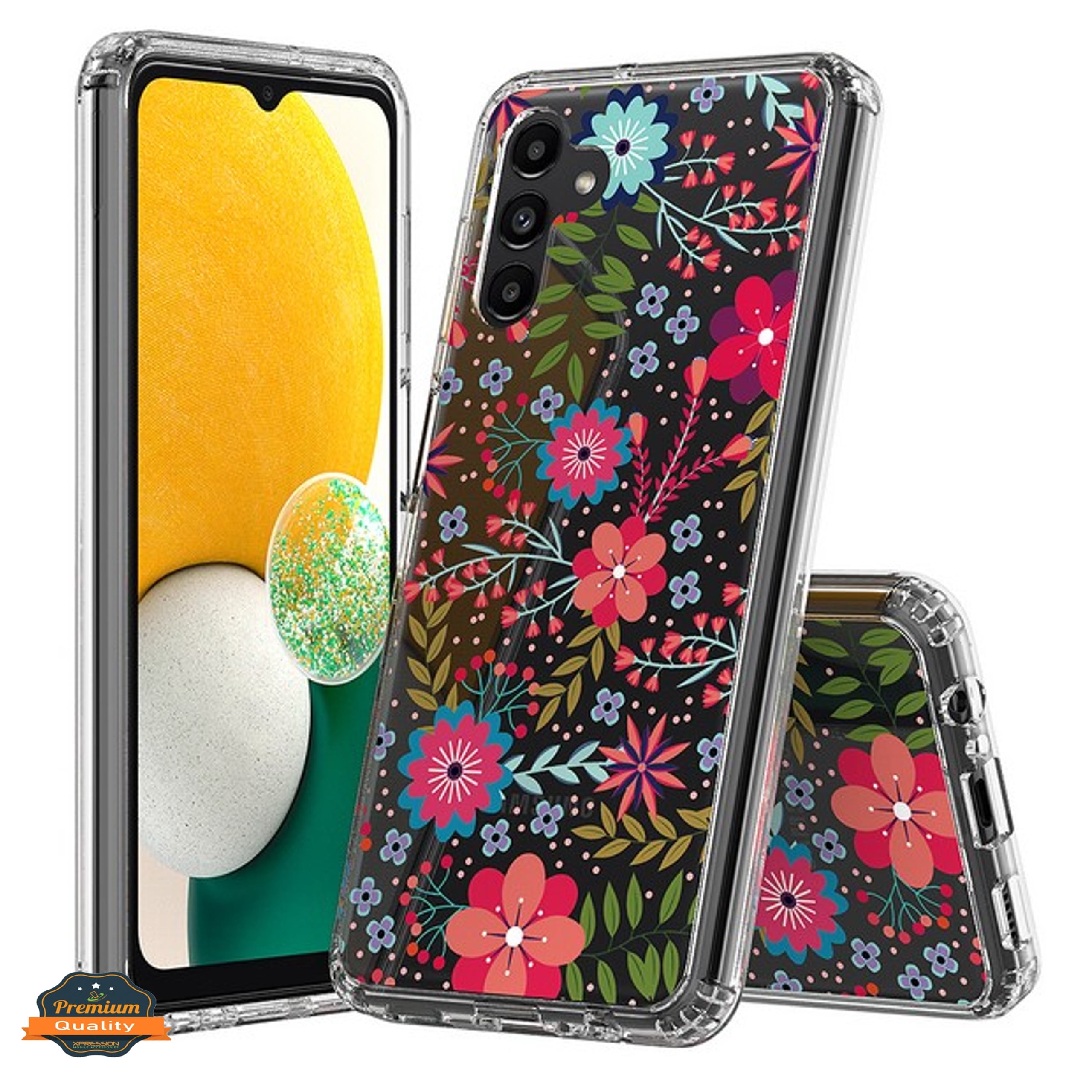 For Samsung Galaxy A13 5G Floral Patterns Design Transparent TPU Shock ...