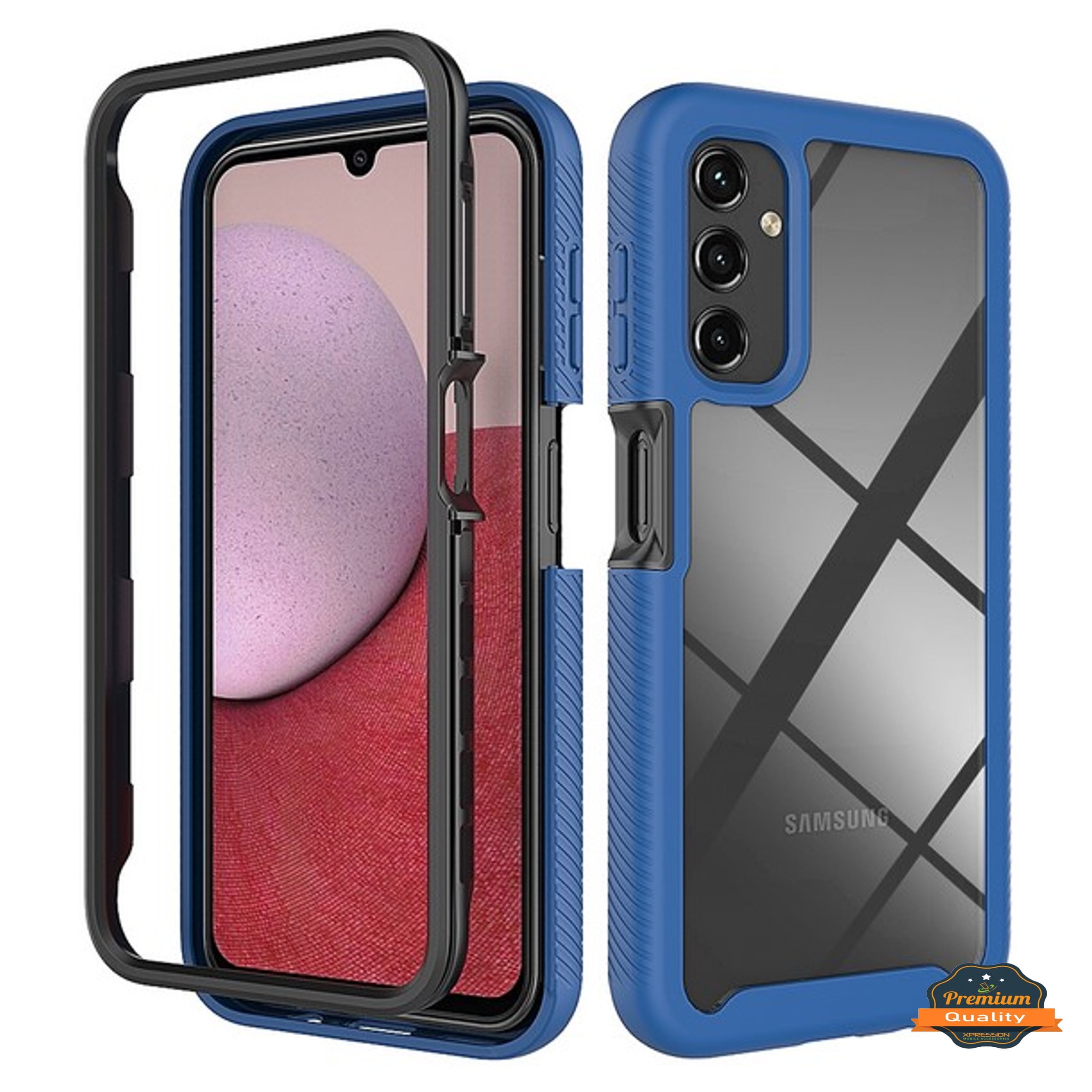 For Samsung Galaxy A14 5G Full Body Armor Slim Hybrid Double Layer Hard ...