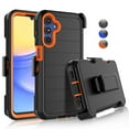 For Samsung Galaxy A15 5G 6.5" Case,Heavy Duty Rugged Defender Case with [Belt Clip Holster ...