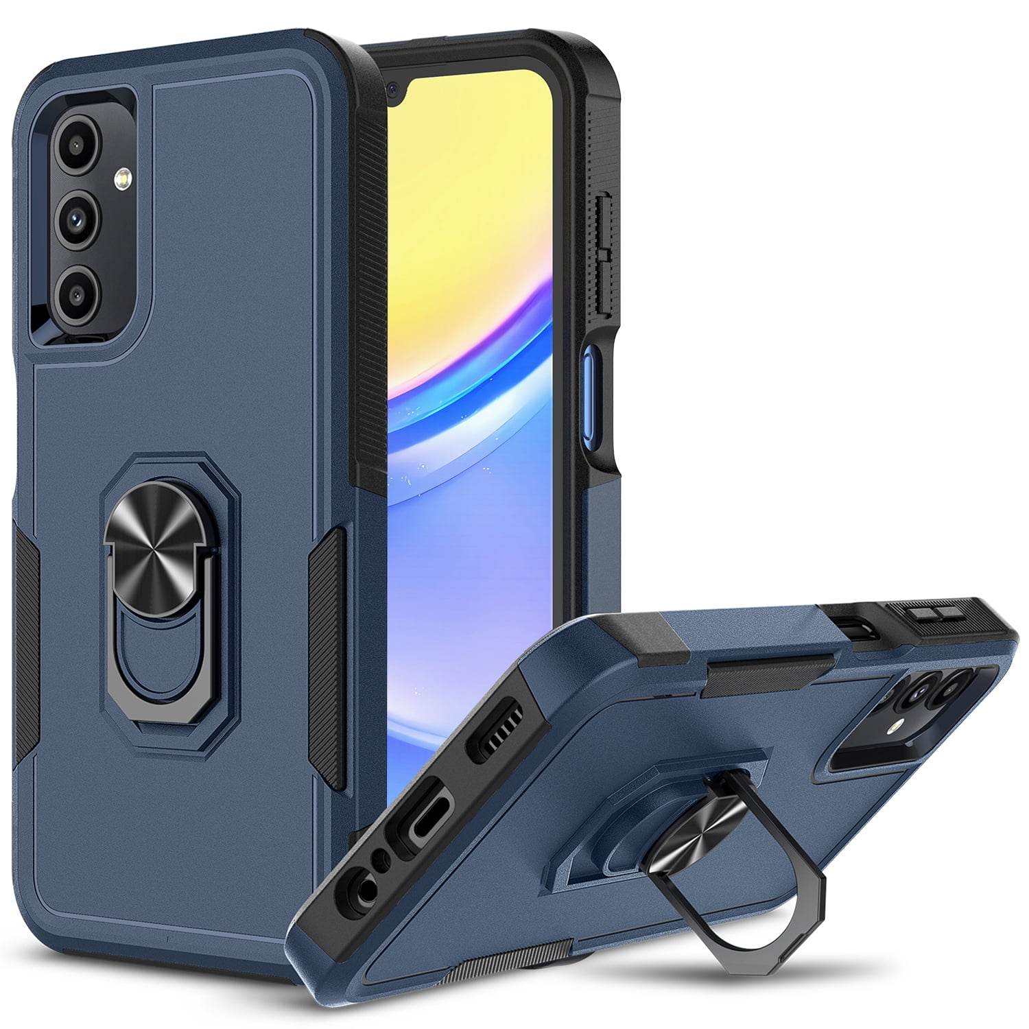 For Samsung Galaxy A15 5G Phone Case, Ebizware Heavy Duty Shockproof Case with Ring Holder and ...