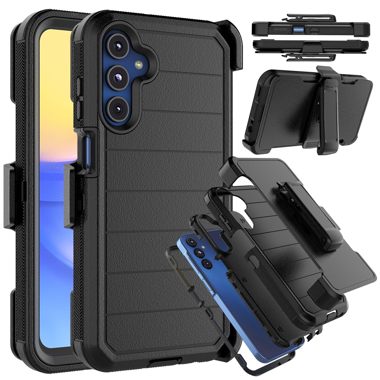 For Samsung Galaxy A15 5G Phone Case, Ebizware Shockproof Case with Built-in Screen Protector ...