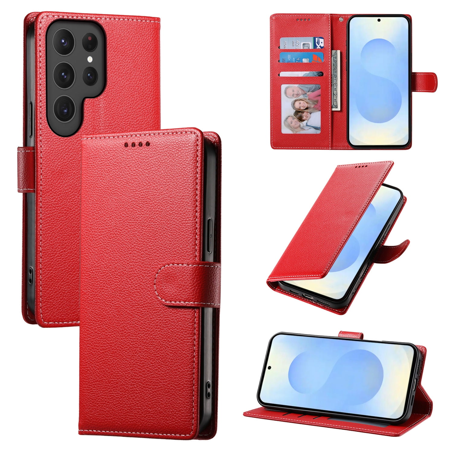 For Samsung Galaxy A16 A06 A26 A36 A56 A55 Wallet Case Shockproof Magnetic Closure PU Leather ...