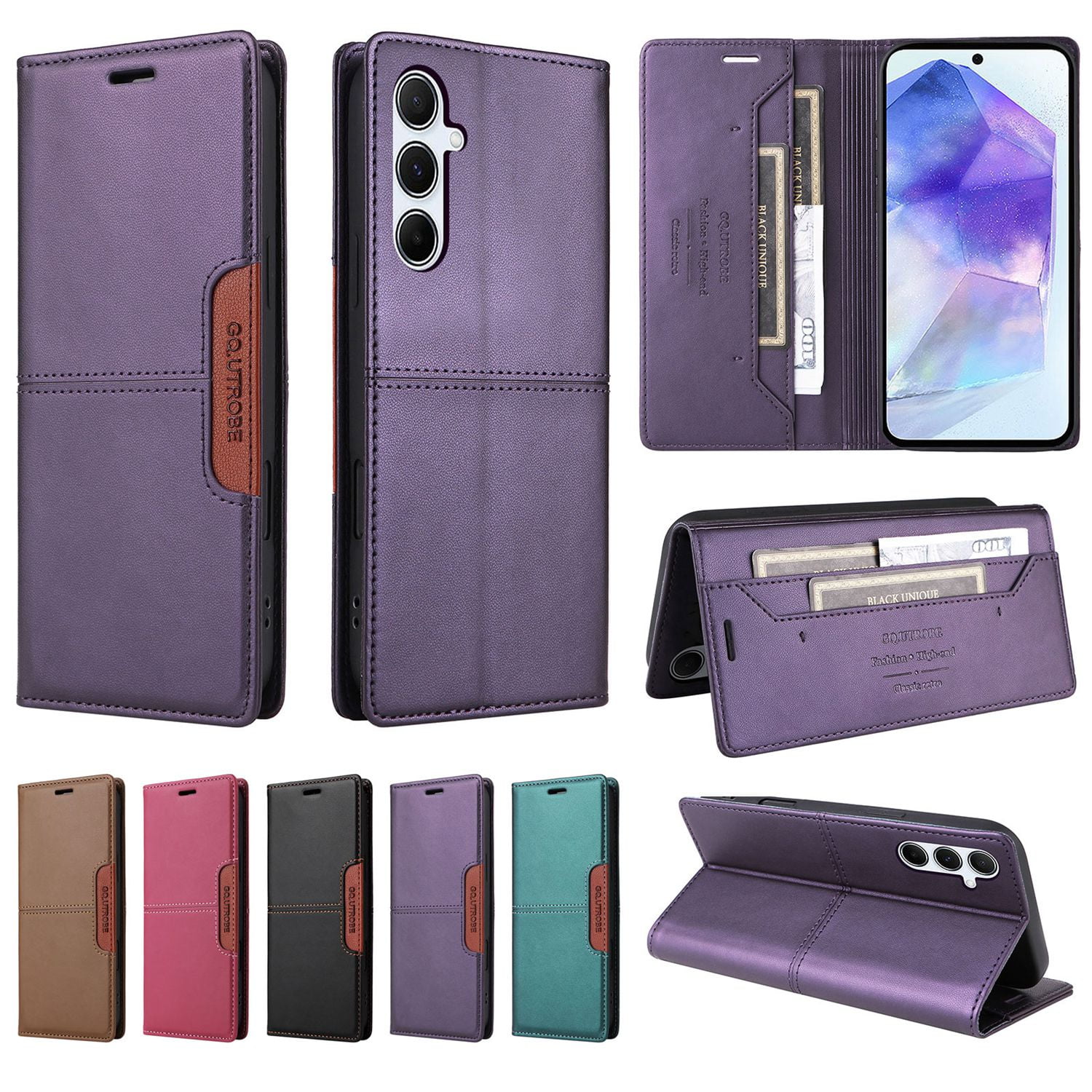 For Samsung Galaxy A55 A35 A25 A15 A05 A05S Phone Case Wallet Case with Card Holder Magnetic For ...