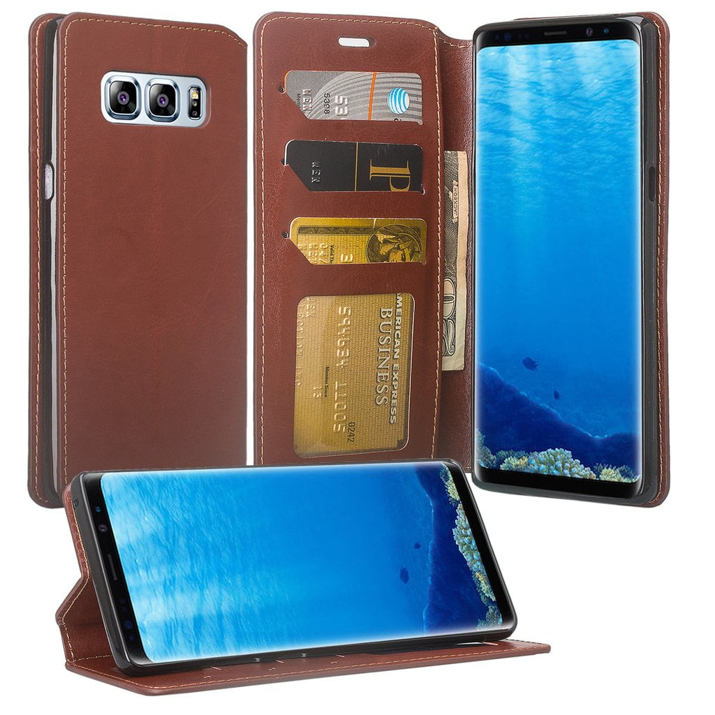 For Samsung Galaxy Note 8 Wallet Case, Flip Folio [Kickstand] Pu ...