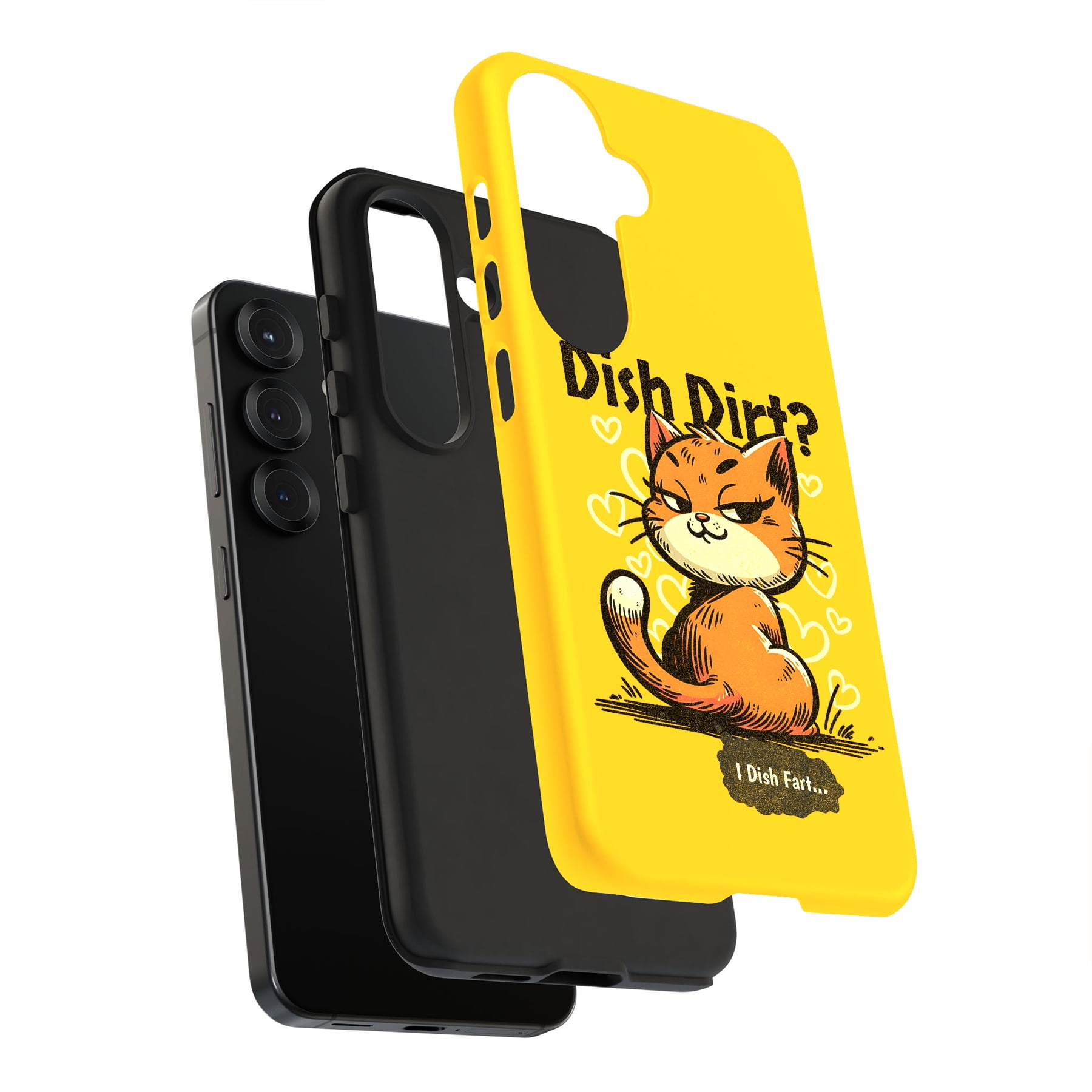 For Samsung Galaxy S20, Dual-Layer, Snarky Cat Fart Print, USA ...
