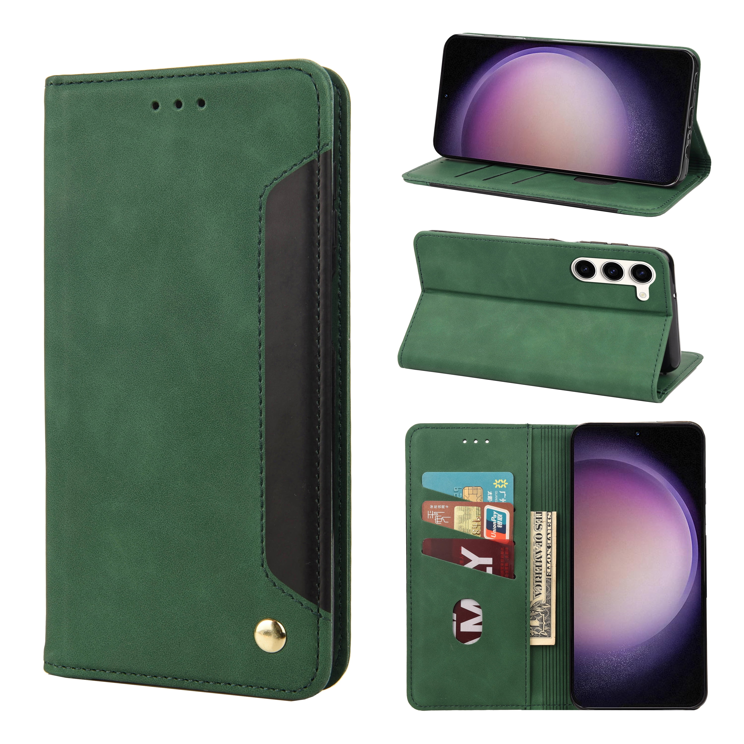 For Samsung Galaxy S21 Plus Case Vintage PU Leather Wallet Case TPU ...