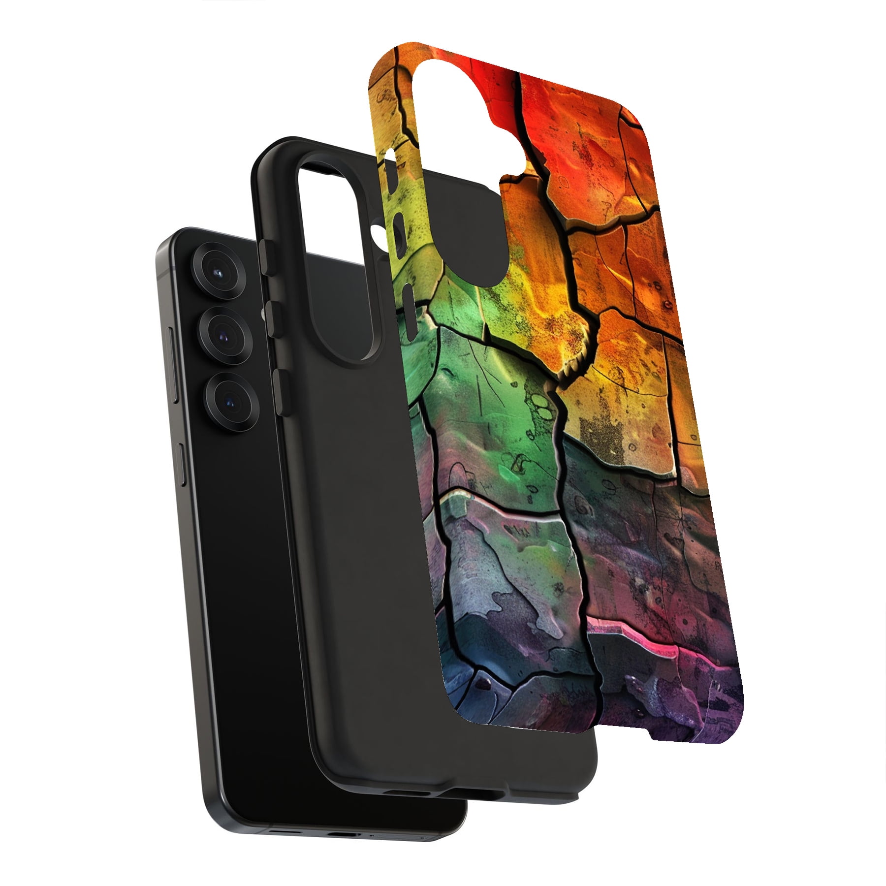 For Samsung Galaxy S21 Ultra, Dual-Layer, Stone Texture 2 Print, USA ...
