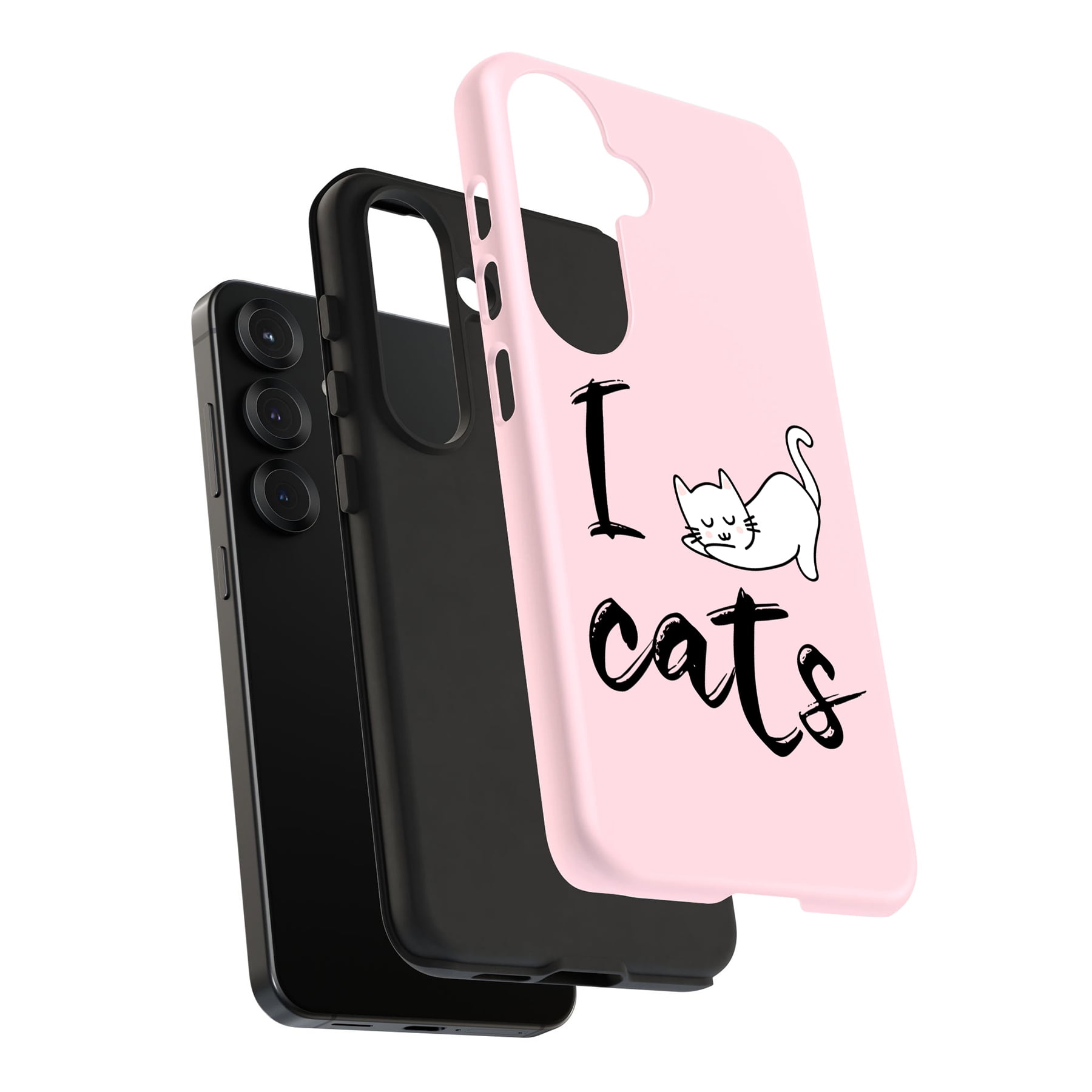 For Samsung Galaxy S21 Ultra, Dual-Layers Rugged Case, I Love Cats ...