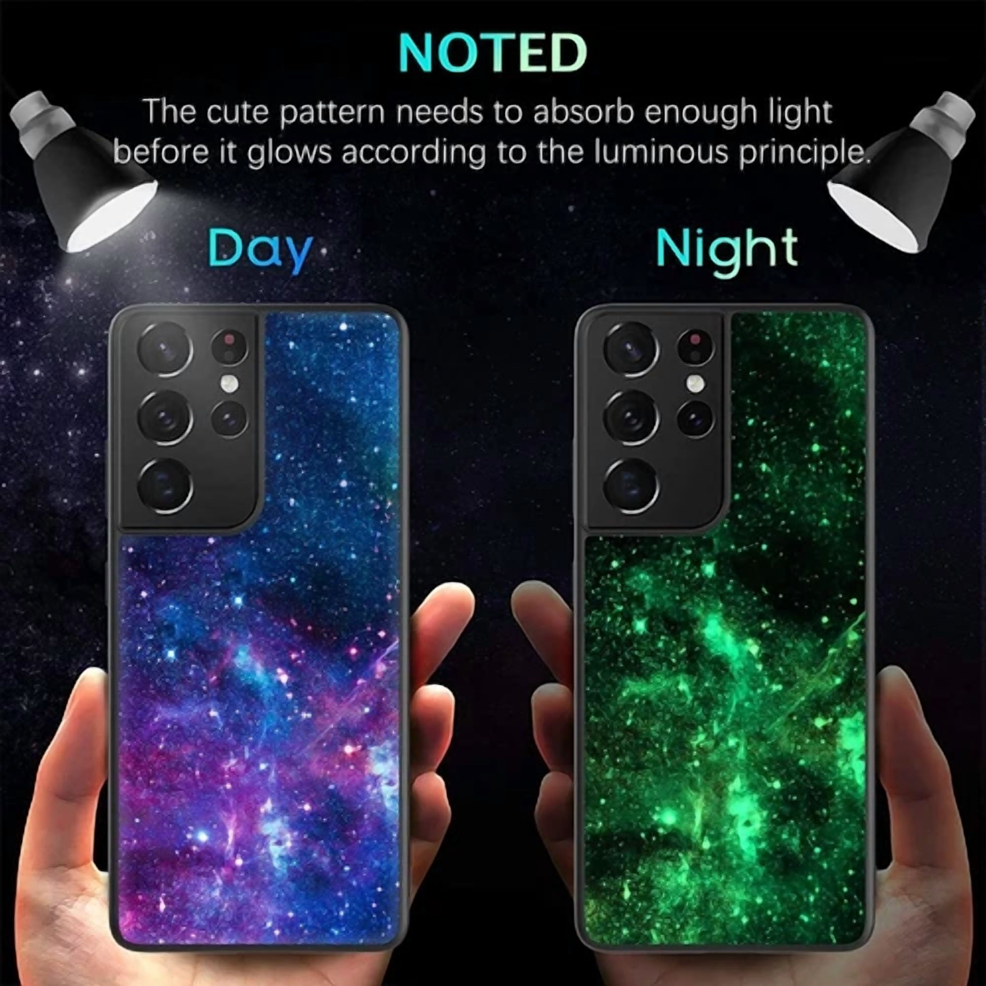 For Samsung Galaxy S21 Ultra Shockproof Rugged Hybrid Glow in Dark Case ...
