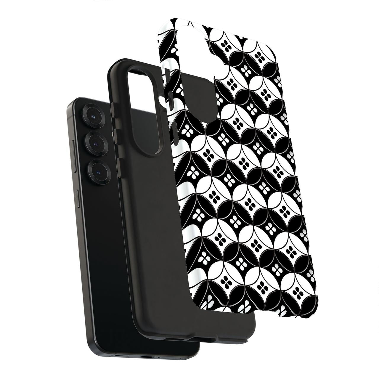 For Samsung Galaxy S22 Ultra, Dual-Layer, Black Japanese Print, USA ...