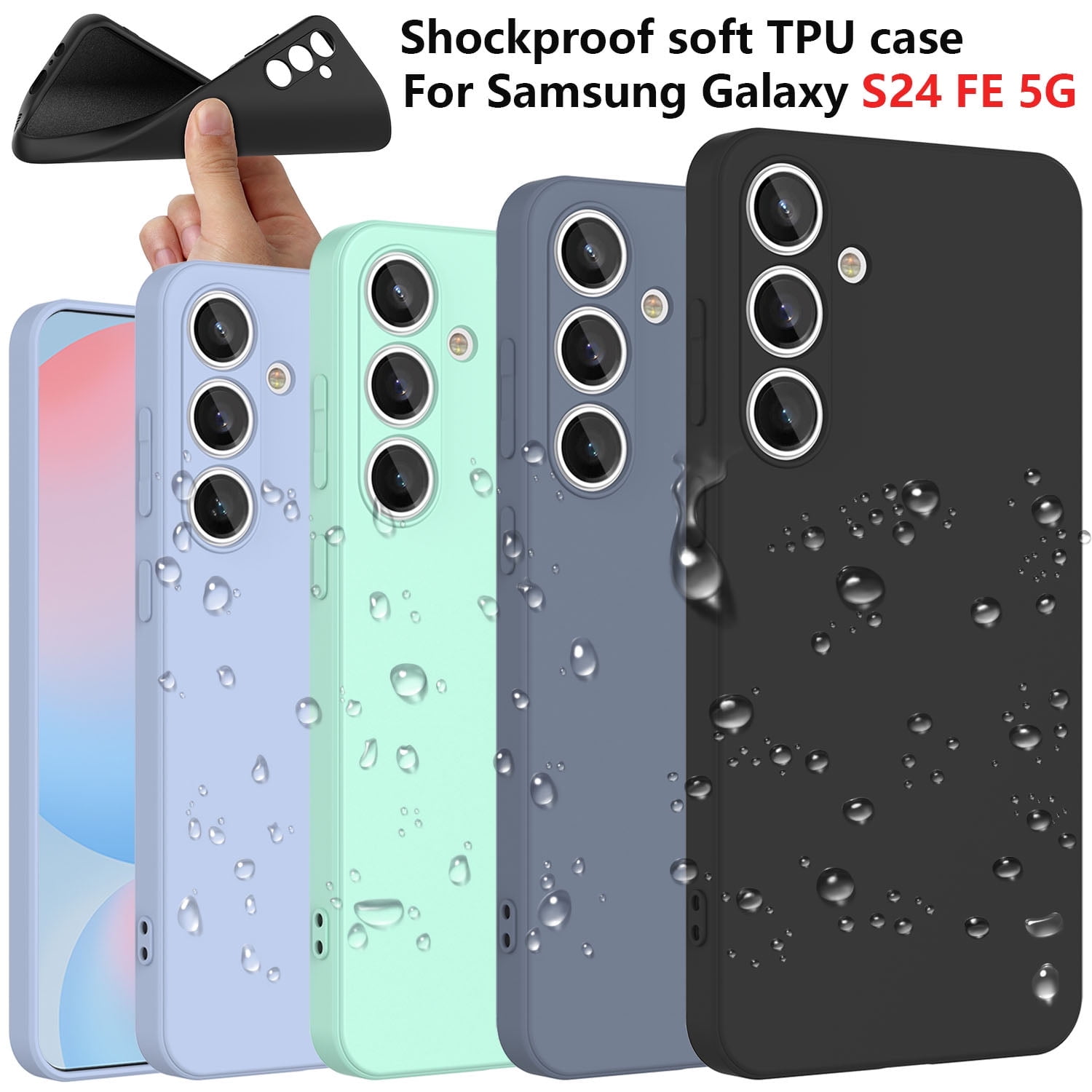 For Samsung Galaxy S24 FE Case Silicone Cover, Tekcoo Shockproof Rugged ...