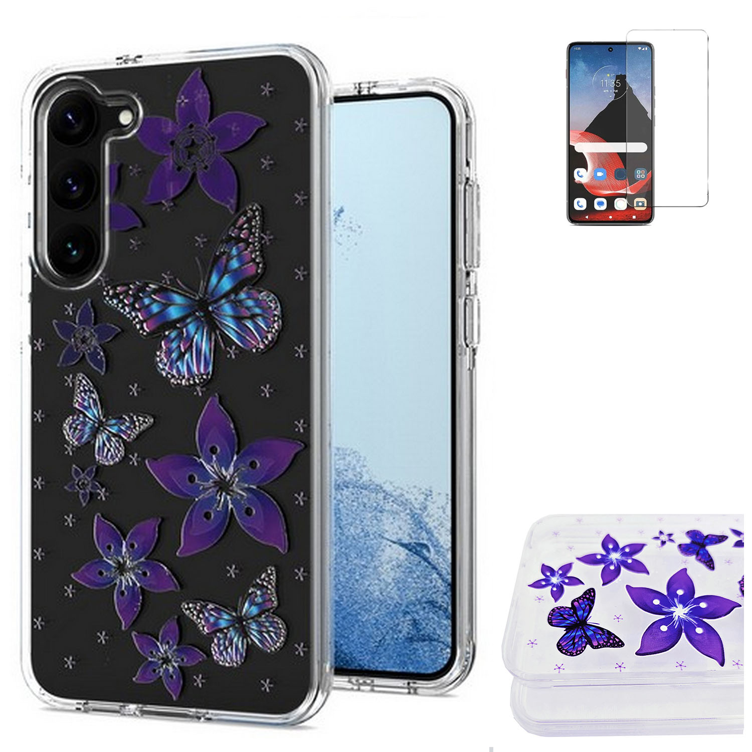 For Samsung Galaxy S24 FE Clear Dual-Layer Shockproof Case with Screen ...