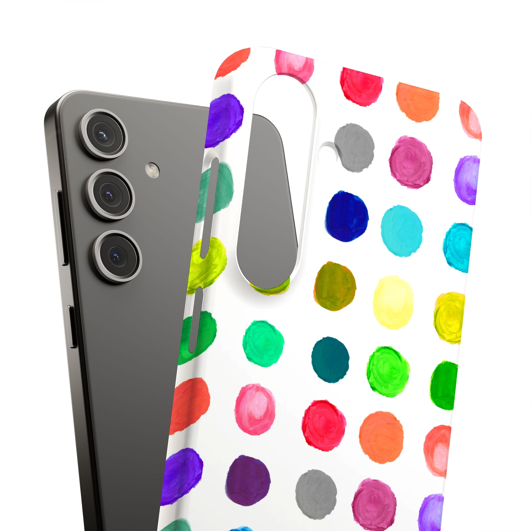 For Samsung Galaxy S24, Hard Shell Case, Polka Dot 15 Print, USA ...