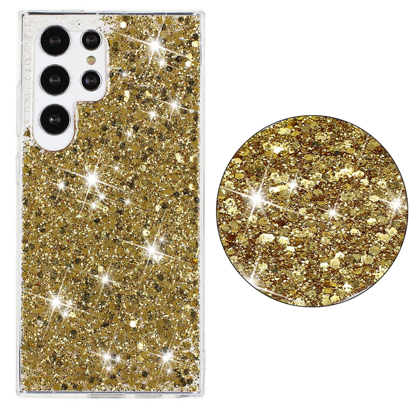 For Samsung Galaxy S24 Ultra Case,Cute Glitter Bling Twinkle Stardust with Drop Protection ...
