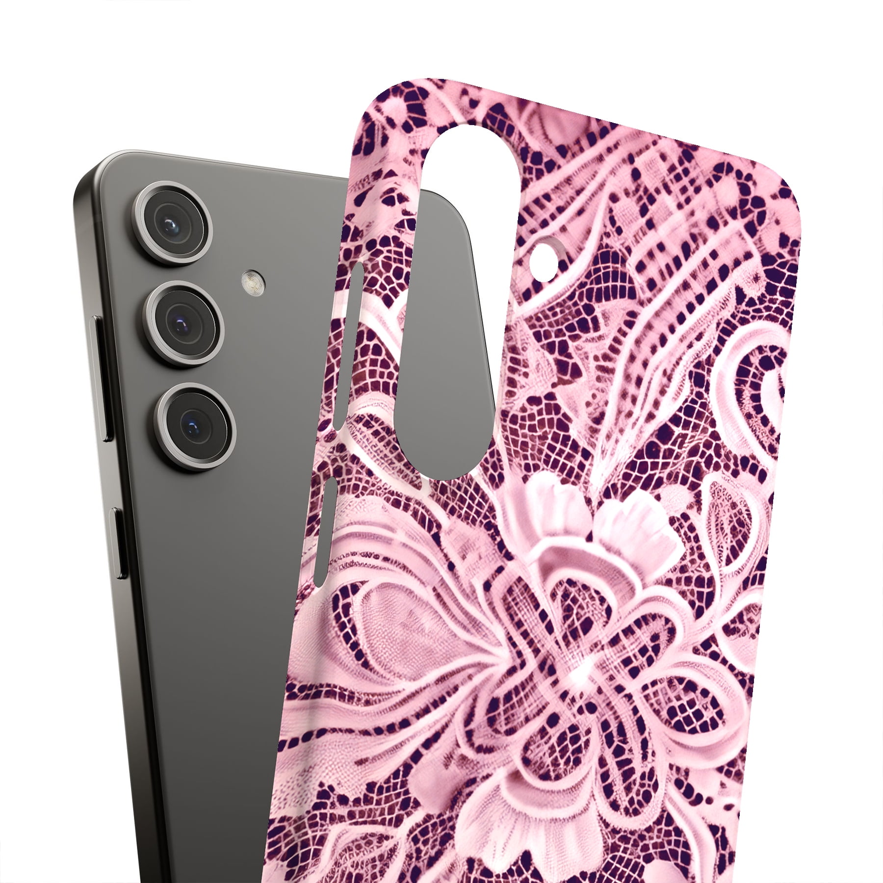 For Samsung Galaxy S25, Hard Shell, Purple Lace Dream Print, USA ...