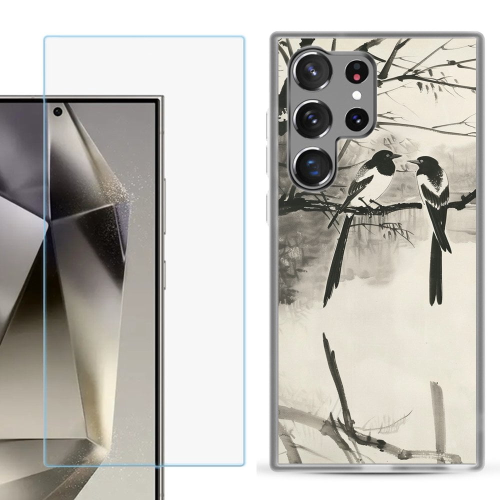 For Samsung Galaxy S25 Ultra 5G Phone Case Cover with Tempered Glass ...
