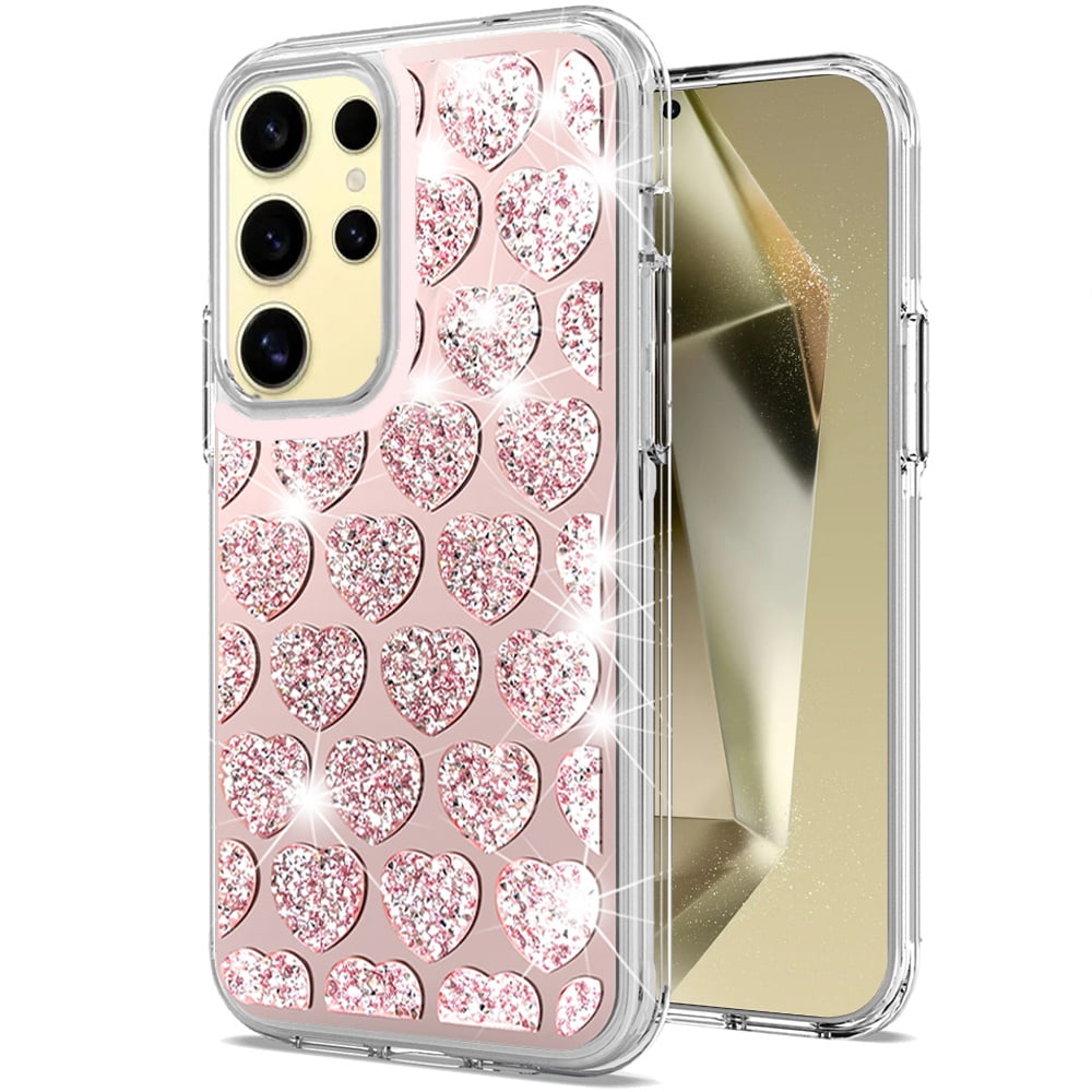 For Samsung Galaxy S25 Ultra Case, Sparkly 3D Design Diamond Shockproof ...