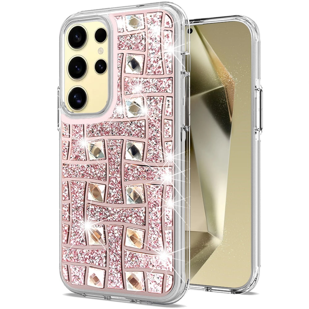 For Samsung Galaxy S25 Ultra Case, Sparkly 3D Design Diamond Shockproof ...