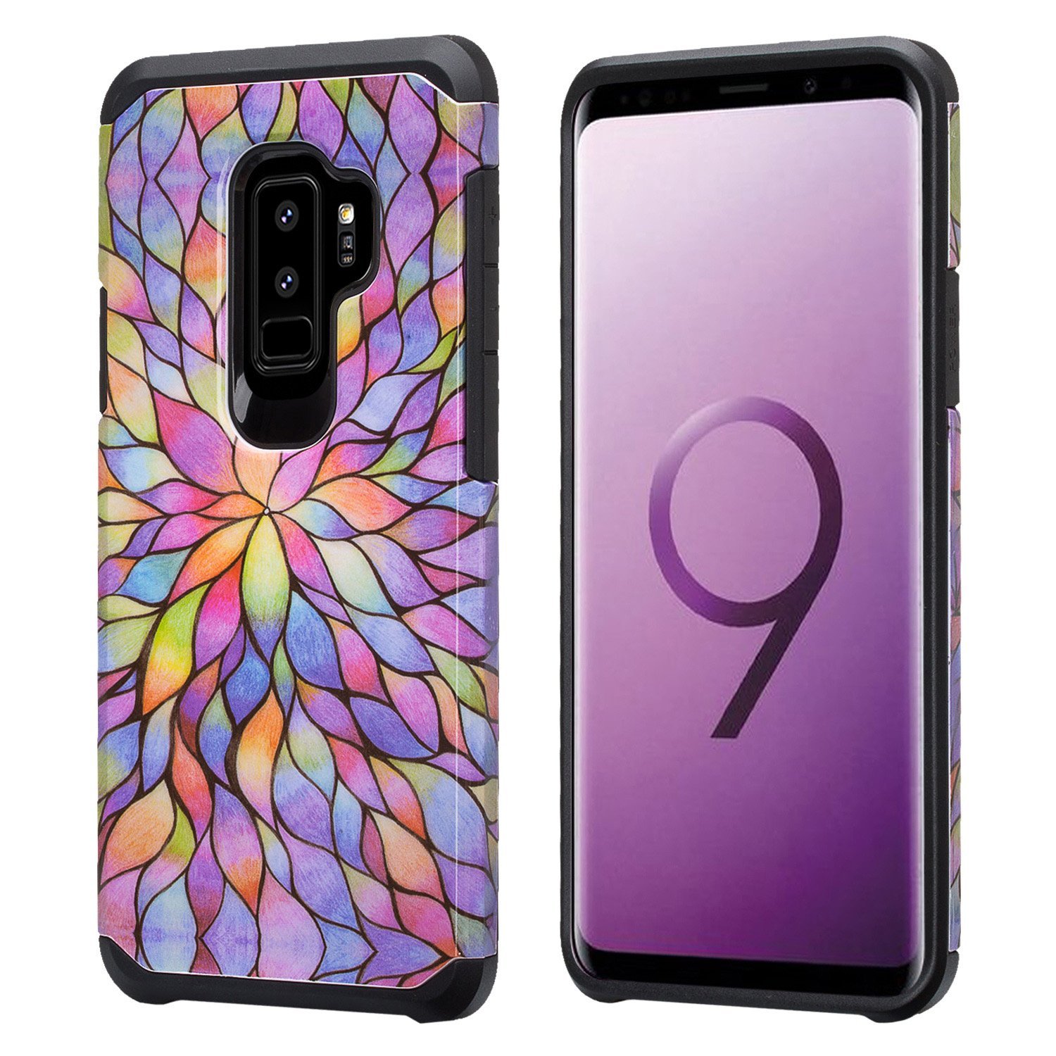 For Samsung Galaxy S9 Case, SM-G960 Slim [Dual Layer] Hybrid Shock ...