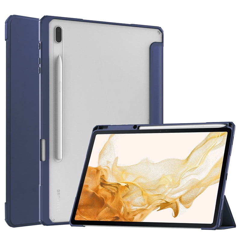 For Samsung Galaxy Tab S7 FE S8 Plus SM T733 Case with Pen Holder Smart ...