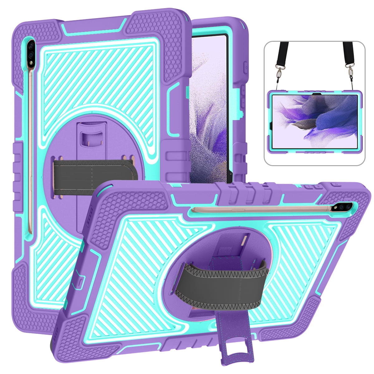 For Samsung Galaxy Tab S7 FE T730 / T735 / Tab S7+ T970 / T975 360 ...