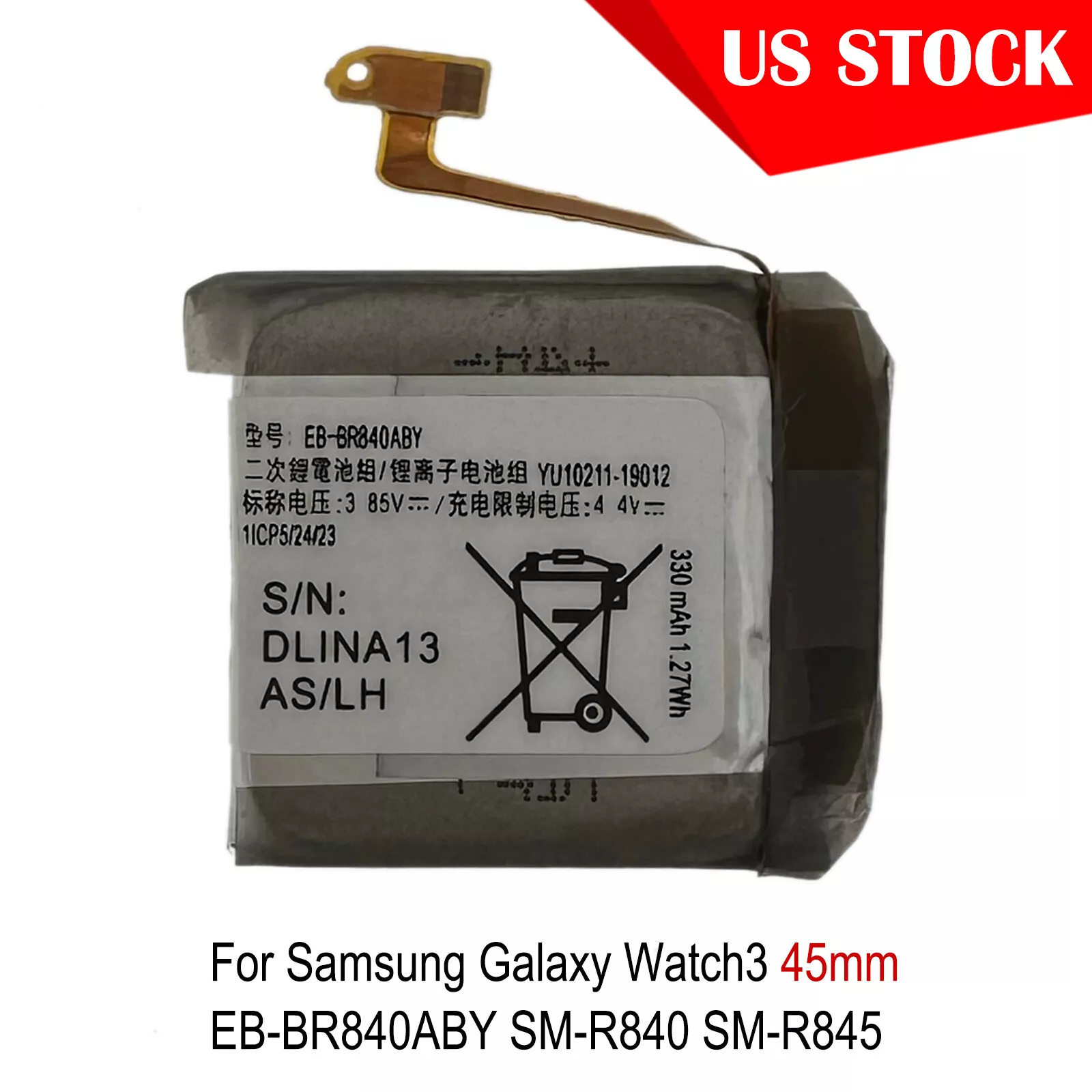 For Samsung Galaxy Watch 3 (45mm) SM-R845F SM-R840 Battery 330mAh GH43-05011A - Walmart.com