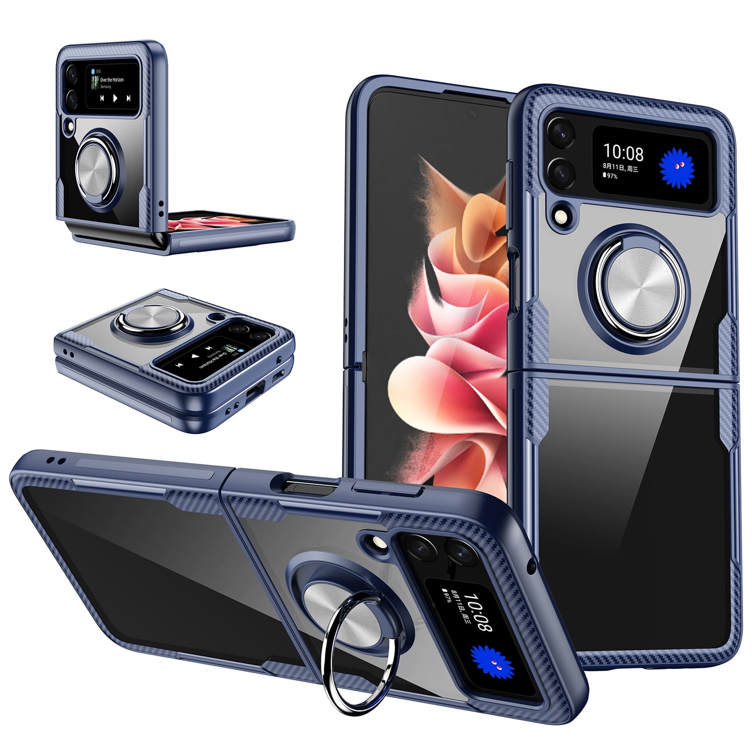 For Samsung Galaxy Z Flip 4 Executive Flip Phone Transparent Magnetic ...