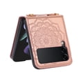 For Samsung Galaxy Z Flip 6 Case Embossed Design Vegan Leather Phone ...