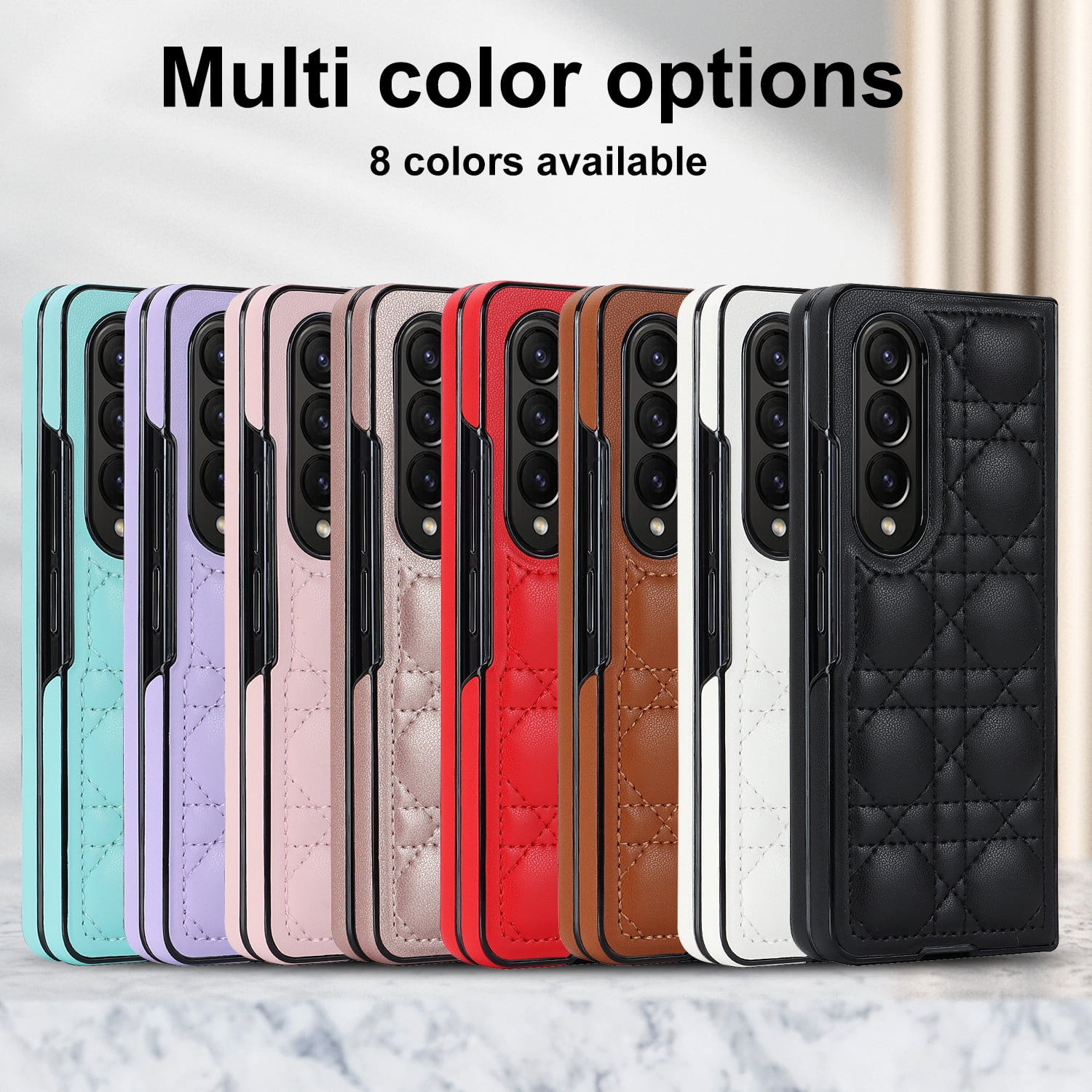 For Samsung Galaxy Z Fold 3 Luxury Shockproof PU Leather Folding Phone ...