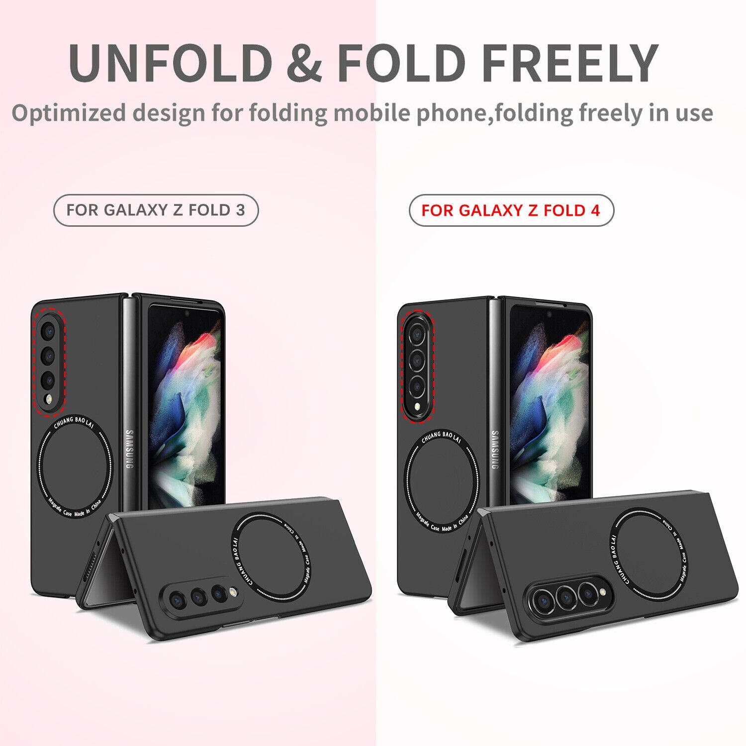 For Samsung Galaxy Z Fold 4 Mag safe Case Shockproof Magnetic Hybrid ...