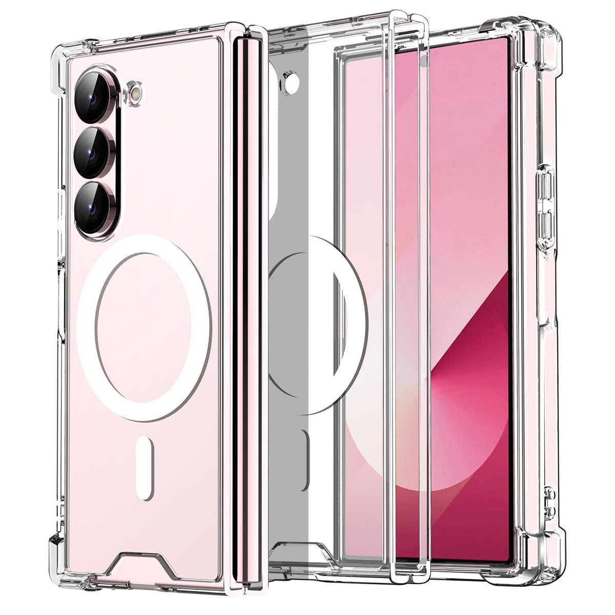For Samsung Galaxy Z Fold6 Case Magnetic Anti-Yellowing Military Drop ...