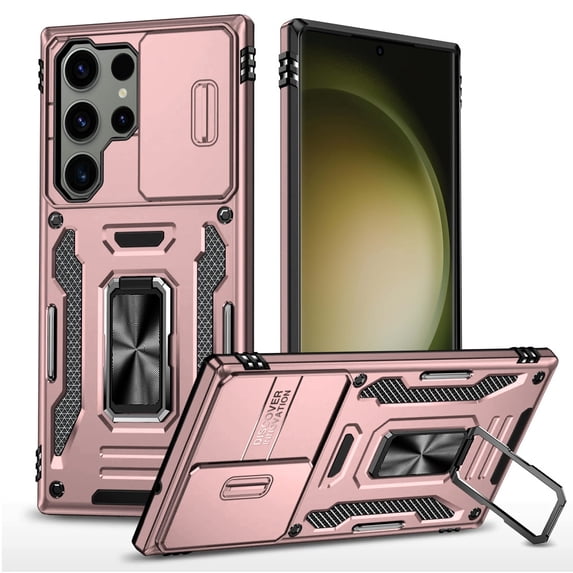 For Samsung S23 Utter Tough Metal Ring Movable Camera Window Hybrid ...