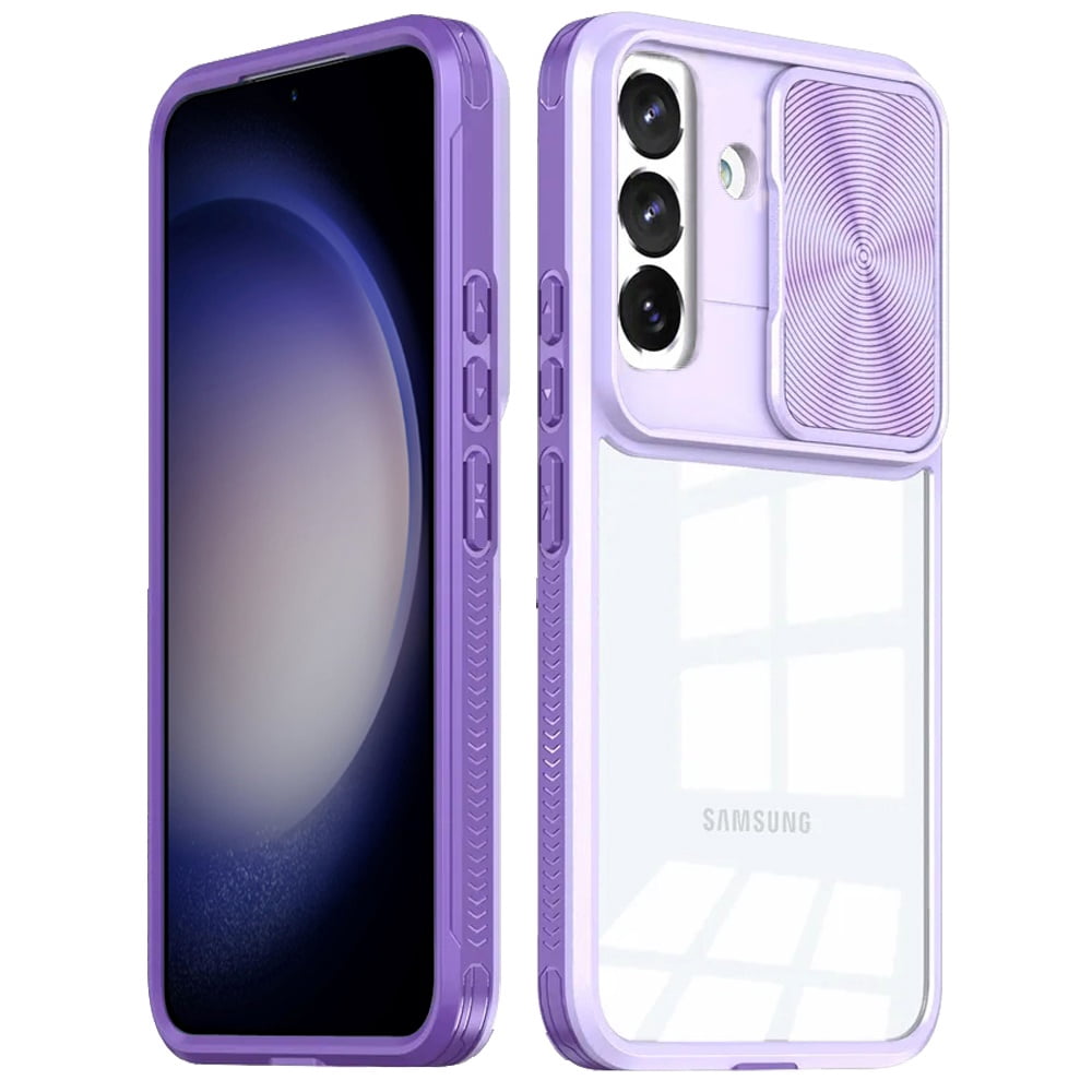 For Samsung S24 FE Fusion Transparent Clear Hybrid - Purple - Walmart.com