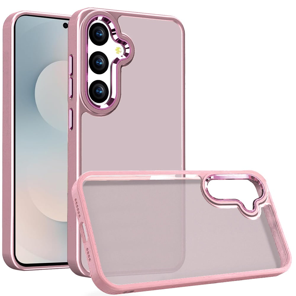 For Samsung s25 FE Polished Oil Thick Acrylic Metal Button Hybrid Case ...