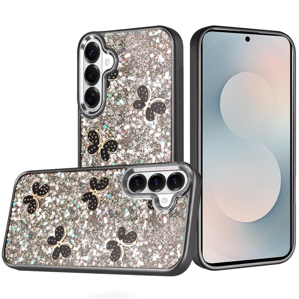 For Samsung s26 Cute Butterfly Ornaments Diamonds Shimmer Matching ...