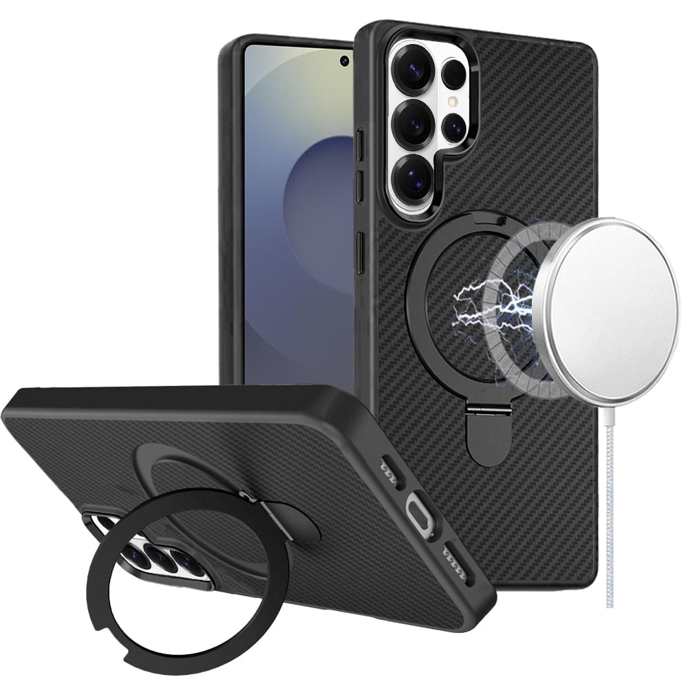 For Samsung s26 Ultra Carbon Design [Magnetic Circle] with Ring Stand ...