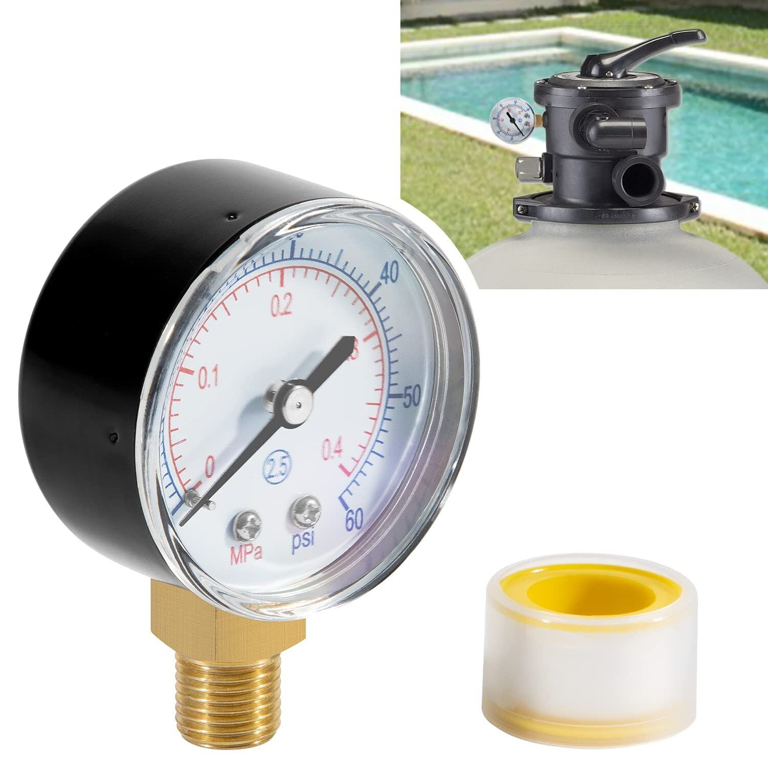 For Select Hayward Sand D.E. Filter ECX270861 Boxed Pressure Gauge 60 ...